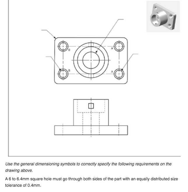 Solved O Use the general dimensioning symbols to correctly | Chegg.com