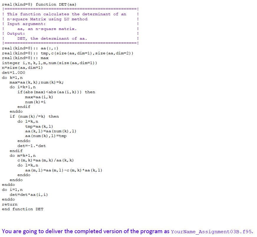 Solved Part B) Program Assignment03B fits a 3rd order | Chegg.com