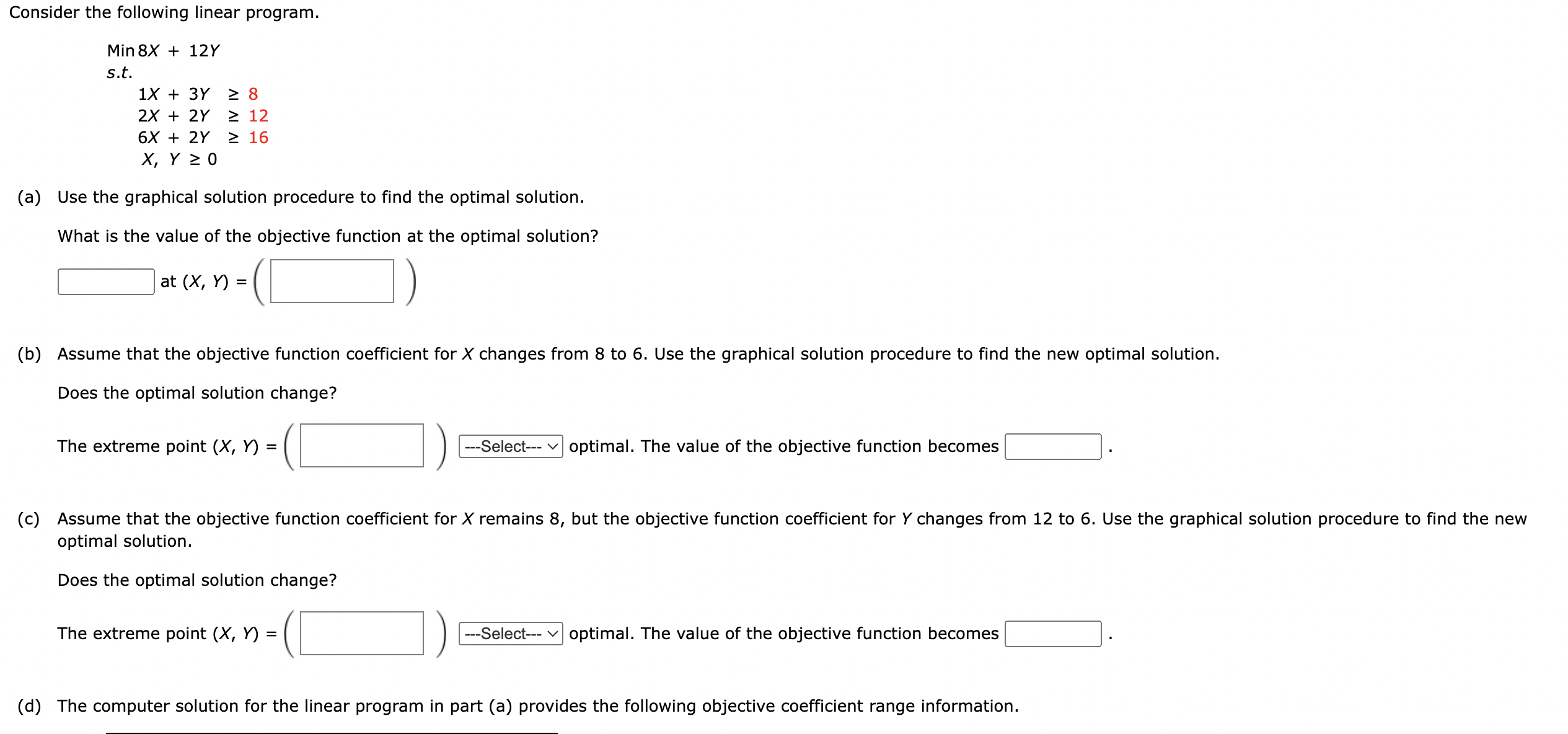 Consider the following linear program.(a) ﻿Use the | Chegg.com