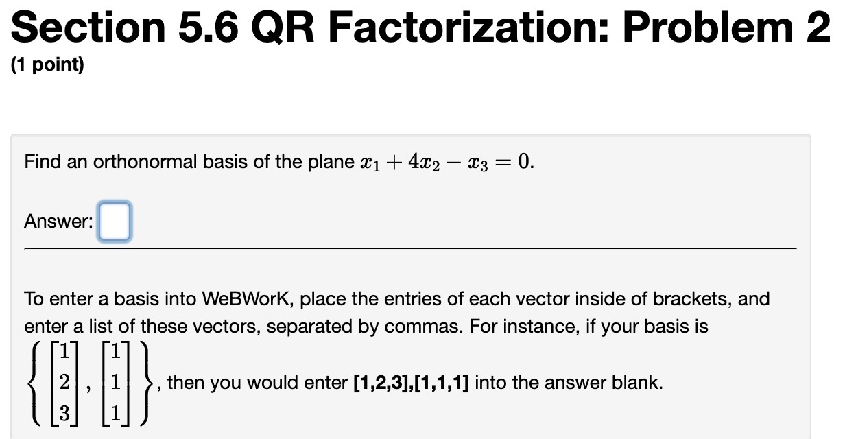 Solved Section 56 Qr Factorization Problem 2 1 Point 1343