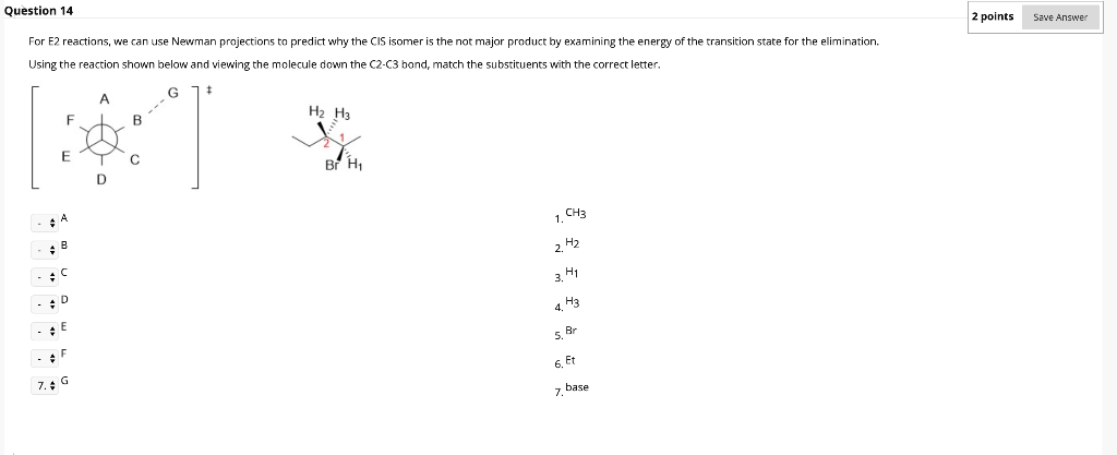 Solved For E2 reactions, we can use Newman projections to | Chegg.com