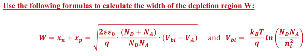 Solved 3. Calculate and plot the width of the depletion | Chegg.com