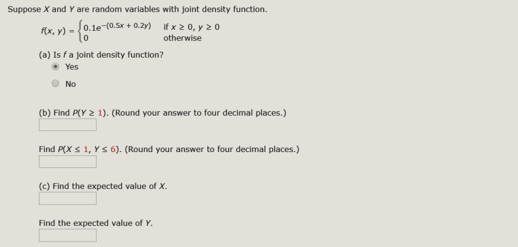 Solved Suppose X and Y are random variables with joint | Chegg.com