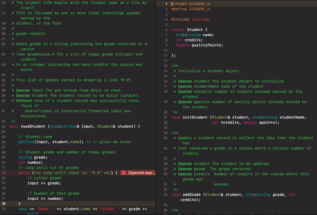 Solved The program takes as input a series of grade reports | Chegg.com