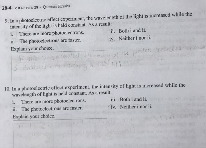 Solved 28-4 CHAPTER 28 Quantum Physics 9. In a photoelectric | Chegg.com