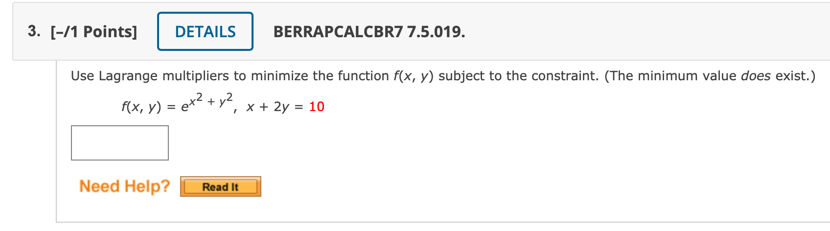 Solved 3. [-/1 Points] DETAILS BERRAPCALCBR7 7.5.019. Use | Chegg.com