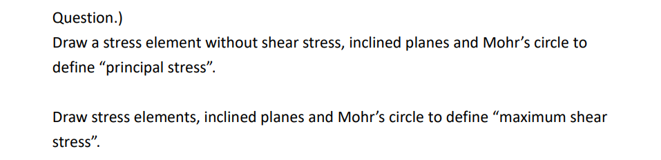 Solved Question.) Draw a stress element without shear | Chegg.com