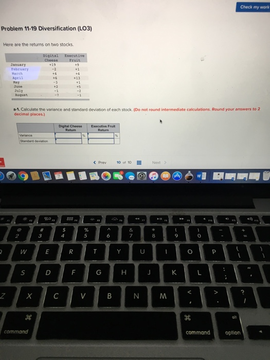 Solved Check my work Problem 11-19 Diversification (LO3) | Chegg.com Solved Check my work Problem 11-19 Diversification (LO3) | Chegg.com