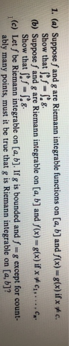 Solved . (a) Suppose f and g are Riemann integrable | Chegg.com