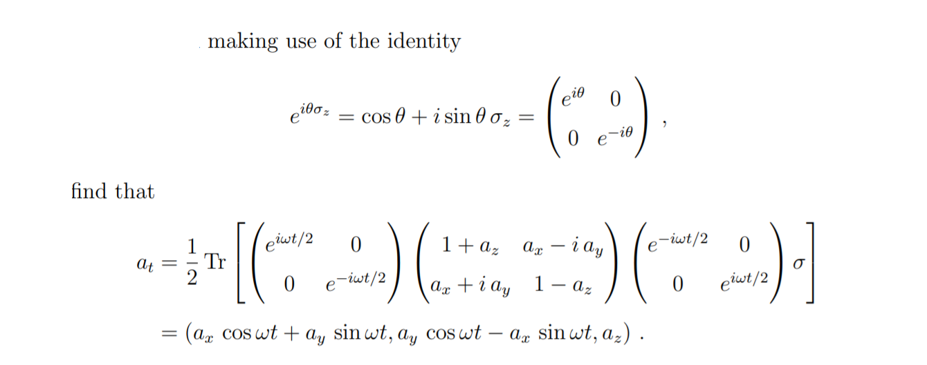 Solved making use of the identity 100% eio 0 e = cos 0 + i | Chegg.com