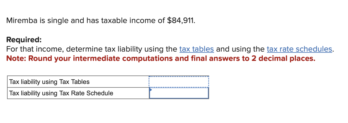Solved Taxable Income and Total Tax Liability are in | Chegg.com
