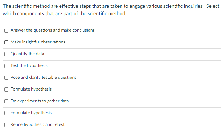 Solved The scientific method are effective steps that are | Chegg.com