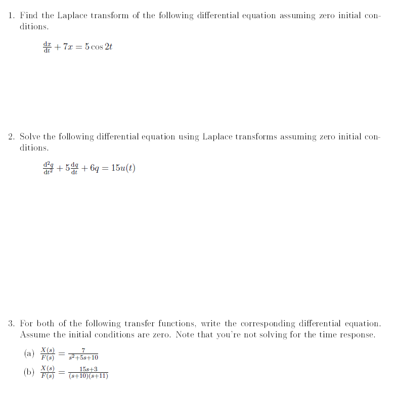 Solved 1. Find the Laplace transform of the following | Chegg.com