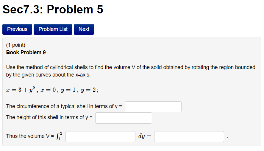 Solved Sec7.3: Problem 5 Previous Problem List Next (1 | Chegg.com