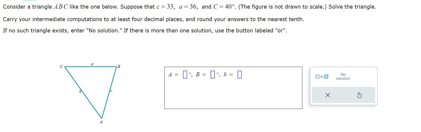 Solved Consider a triangle ABC like the one below. Suppose | Chegg.com