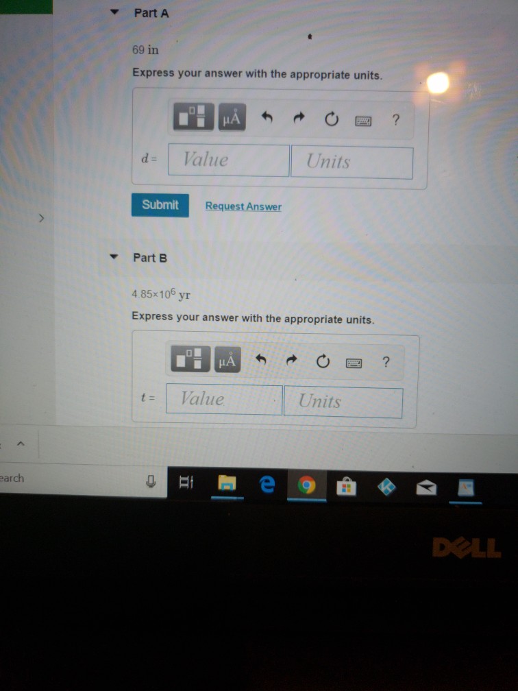 Part A 69 in Express your answer with the appropriate | Chegg.com