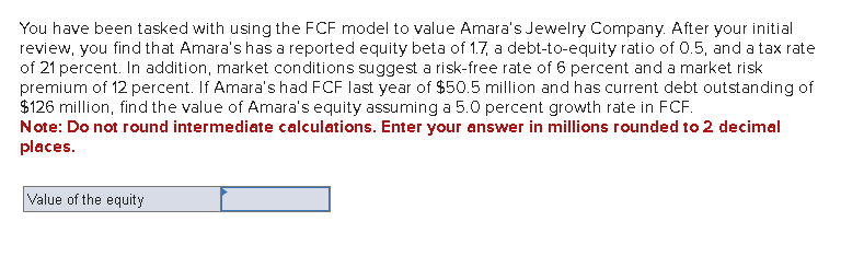 Solved You have been tasked with using the FCF model to | Chegg.com