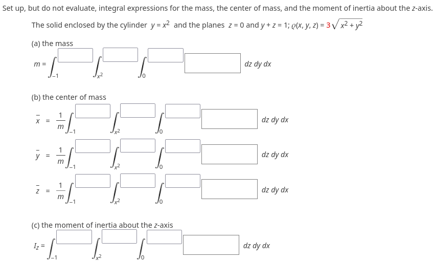 Solved Set up, but do not evaluate, integral expressions for | Chegg.com