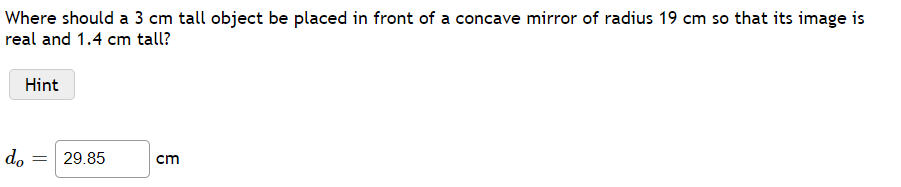 Solved Where should a 3 cm tall object be placed in front of | Chegg.com
