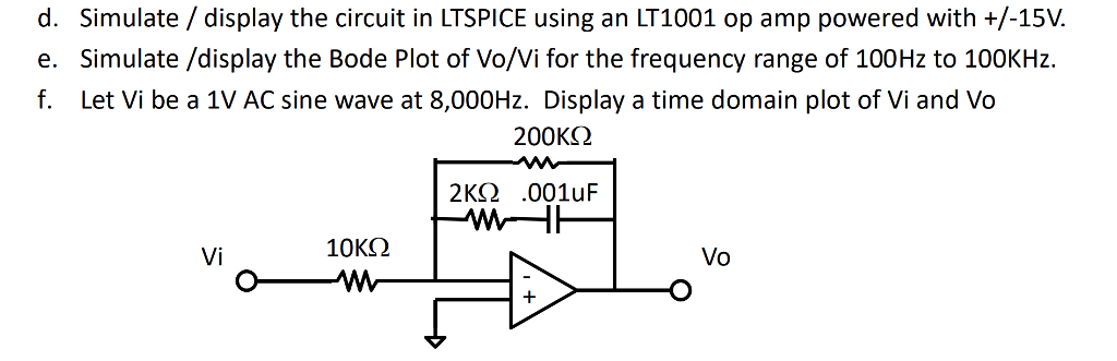 Solved d. Simulate/ display the circuit in LTSPICE using an | Chegg.com