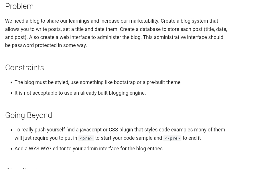 Solved In php Create a blogging application with the | Chegg.com