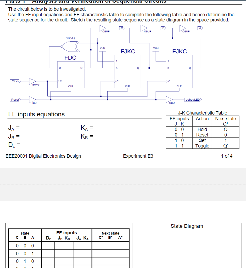 Solved The circuit below is to be investigated. Use the FF | Chegg.com