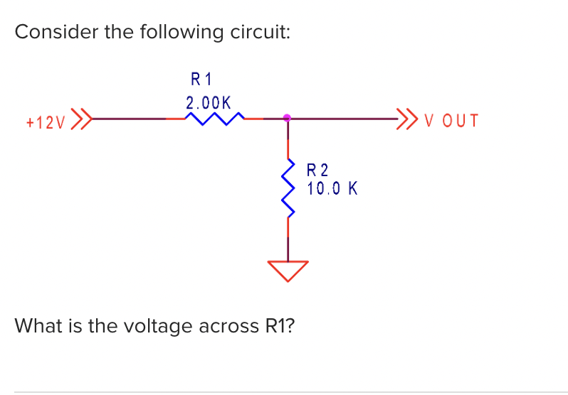 Solved Consider the following circuit:What is the voltage | Chegg.com