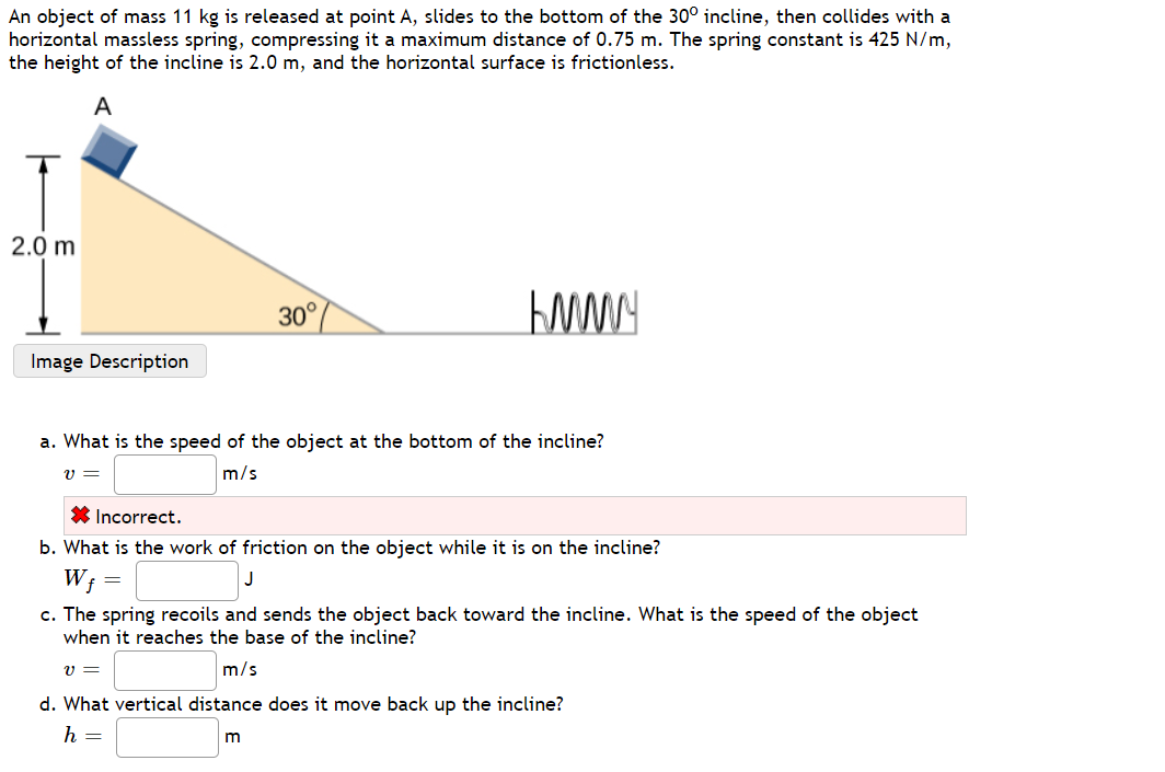 Solved An object of mass 11 kg is released at point A, | Chegg.com