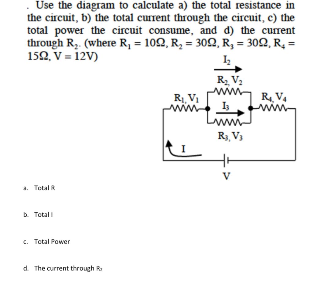 Solved Use the diagram to calculate a) the total resistance | Chegg.com