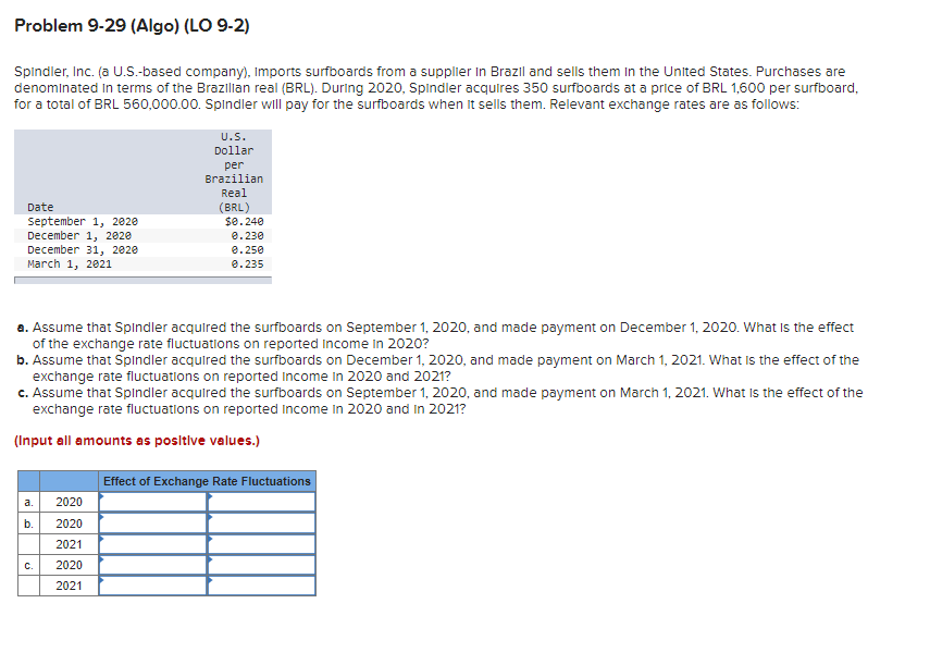 Solved Problem 9-29 (Algo) (LO 9-2) Spindler, Inc. (a | Chegg.com Solved Problem 9-29 (Algo) (LO 9-2) Spindler, Inc. (a | Chegg.com
