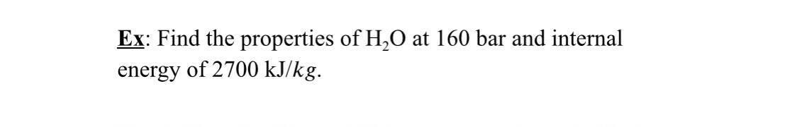 Solved Ex: Find the properties of H20 at 160 bar and | Chegg.com