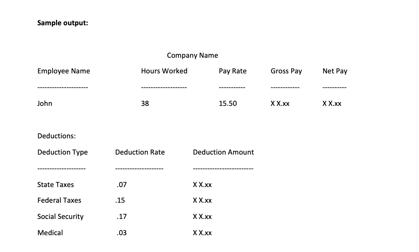 Solved Payroll Processing The Purpose Of This Project Is To 8245