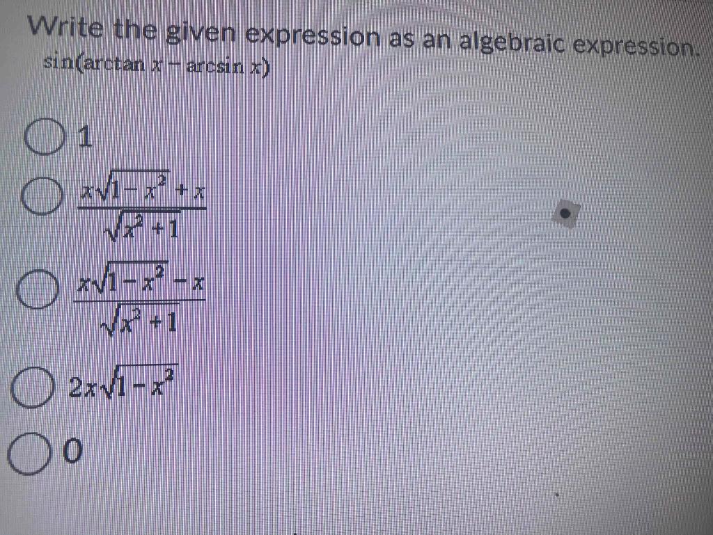 Solved Write the given expression as an algebraic | Chegg.com