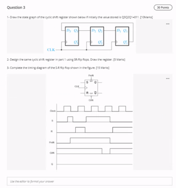 Solved 30 Points Question 3 1- Draw the state graph of the | Chegg.com