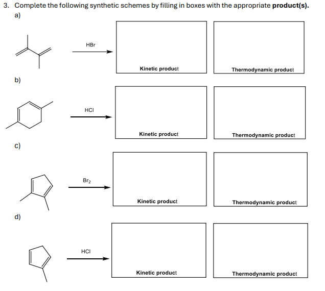 Solved 3. ﻿Complete the following synthetic schemes by | Chegg.com