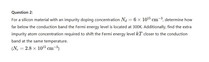 Solved find the extraimpurity atom concentration required to | Chegg.com