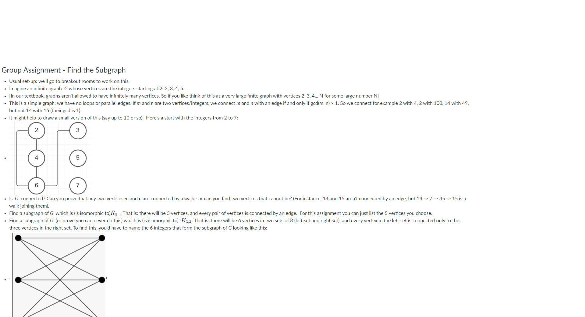 Group Assignment - Find the Subgraph - Usual set-up: | Chegg.com