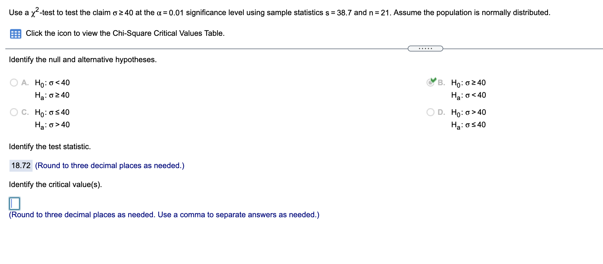Solved Use a x2-test to test the claim o 240 at the a = 0.01 | Chegg.com