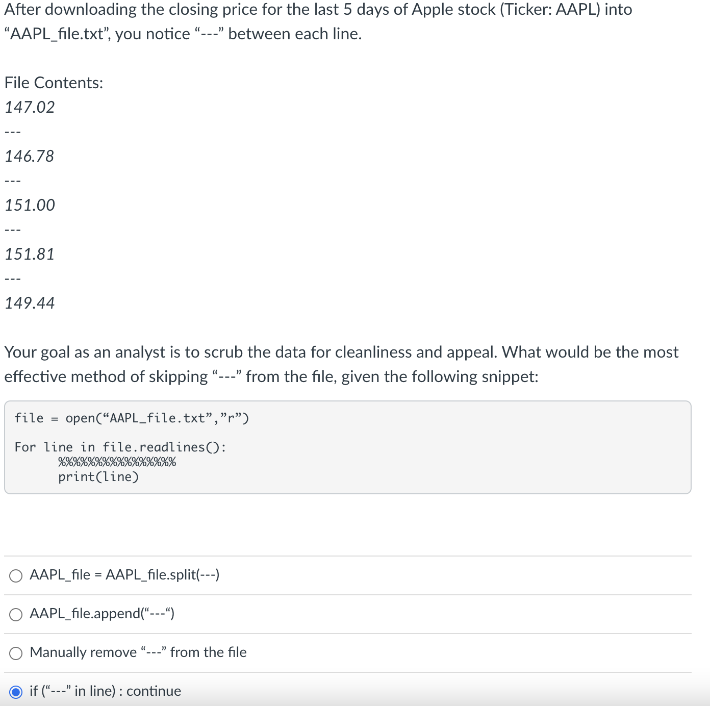 After downloading the closing price for the last 5 | Chegg.com