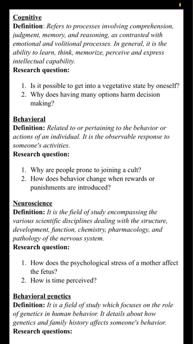 Solved The research questions were just an example here but | Chegg.com