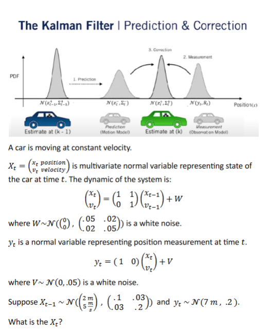 Solved The Kalman Filter Prediction And Correction A Car Is