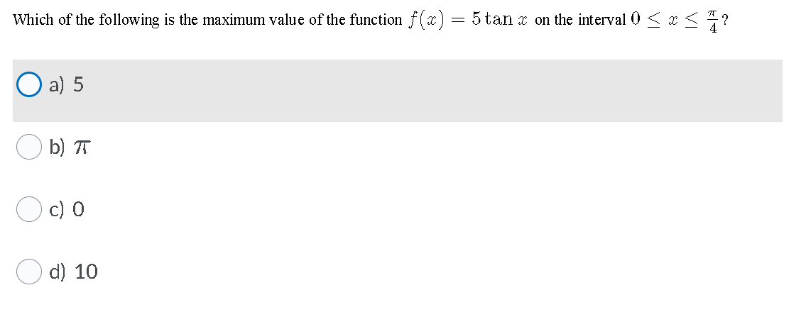 Solved Which Of The Following Is The Maximum Value Of The