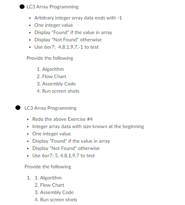 LC3 Array Programming • Arbitrary integer array data | Chegg.com