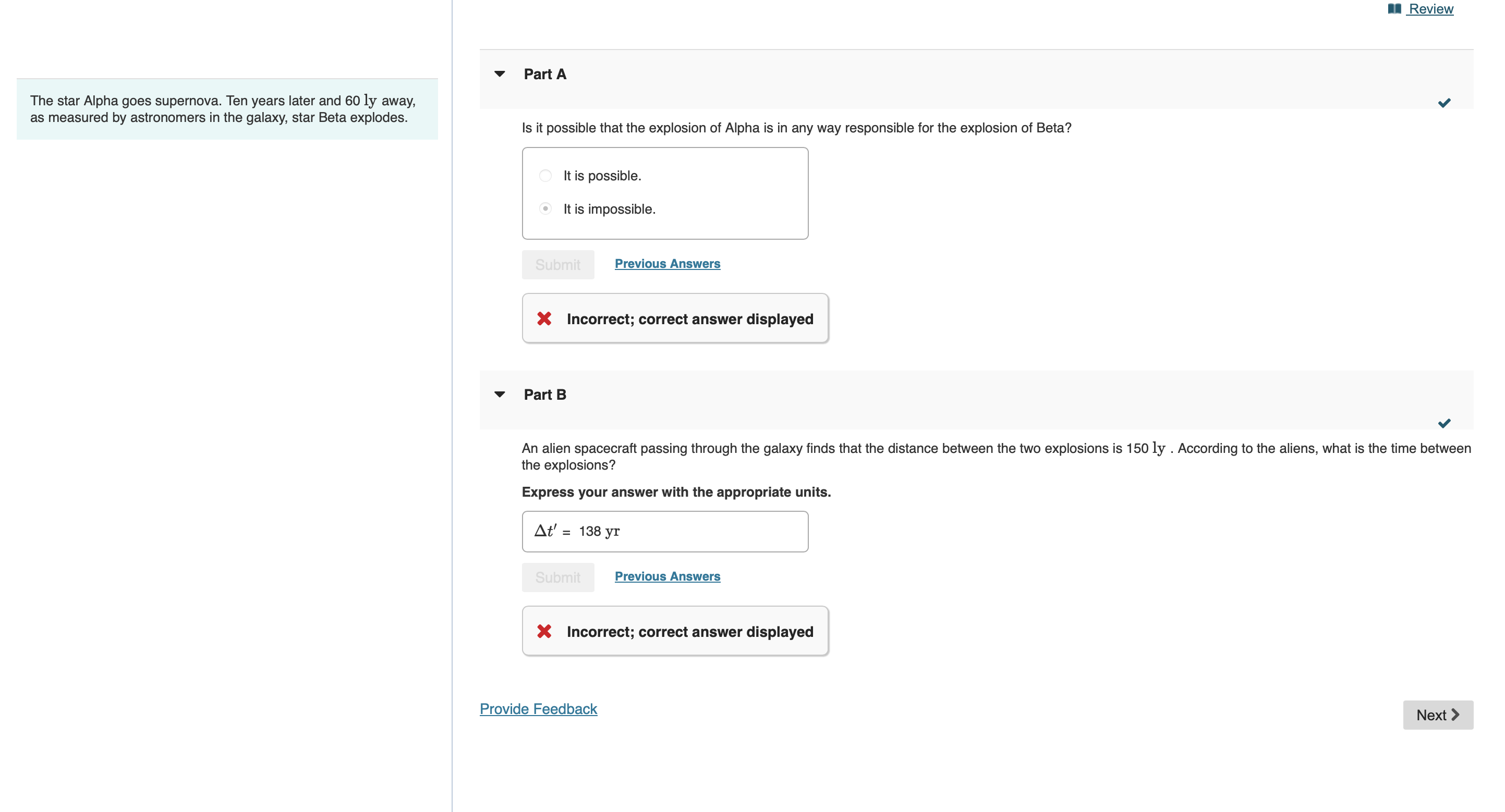Solved The star Alpha goes supernova. Ten years later and 60 | Chegg.com