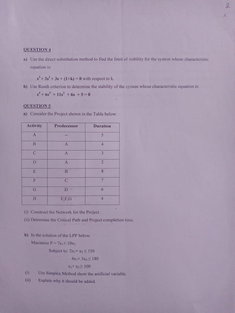 Solved A Use The Direct Substitution Method To Find The