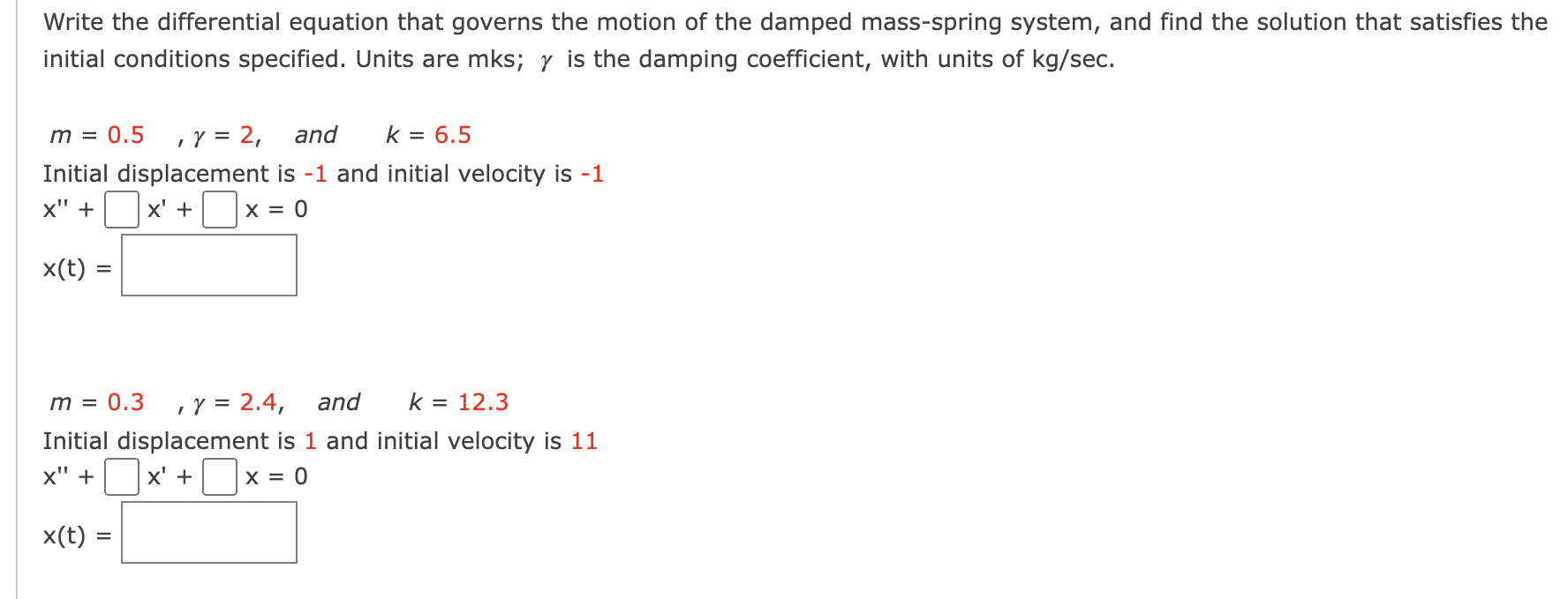 Solved Write the differential equation that governs the | Chegg.com
