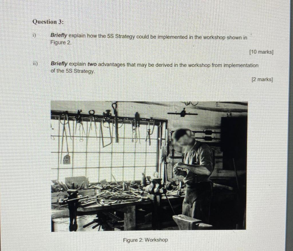 Solved Question 3 1 Briefly Explain How The 5S Strategy Chegg
