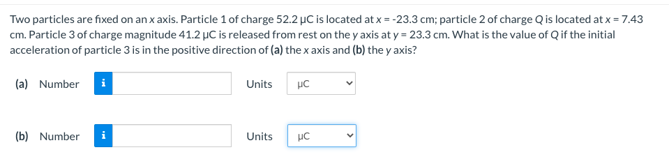 Solved Two particles are fixed on an x axis. Particle 1 of | Chegg.com