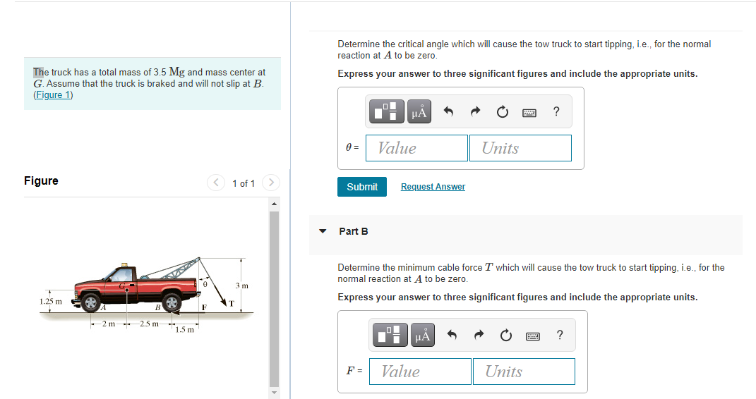 Solved Determine the critical angle which will cause the tow | Chegg.com