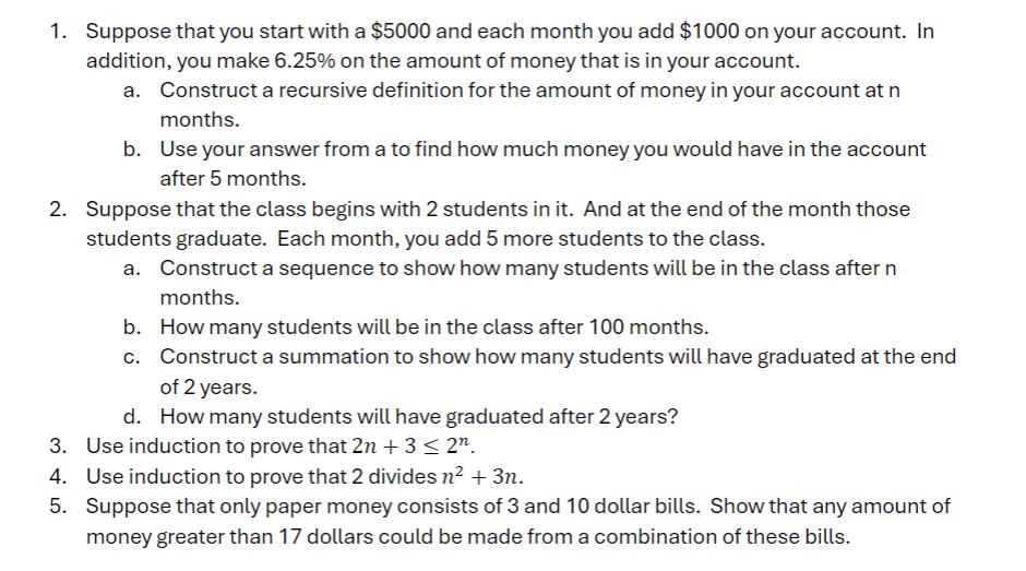 Solved Please answer all questions, 1 ﻿through 5, ﻿and all | Chegg.com